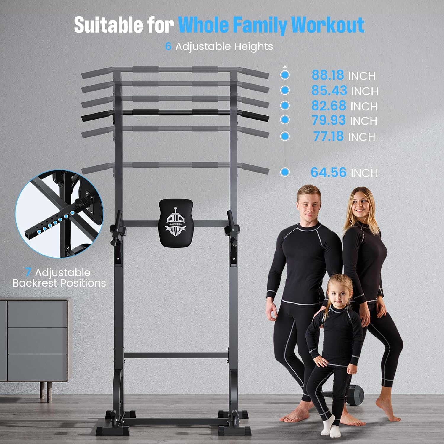 Sportsroyals Power Tower Pull Up Bar Station Official